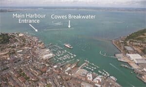 Cowes Harbour and the breakwater build
